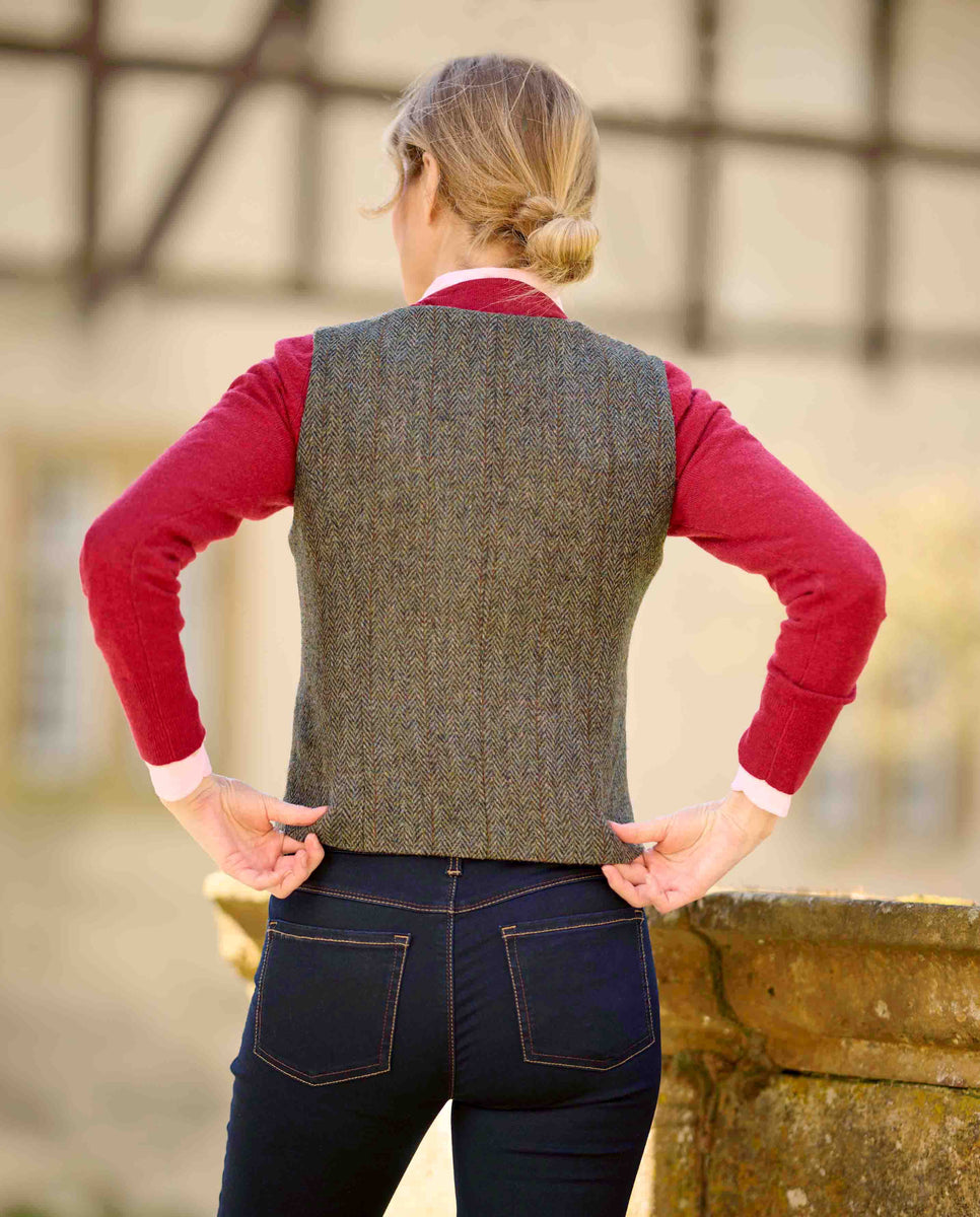 Lea tweed vest, Harris Tweed, evergreen, farve 670 – Godsejeren.dk