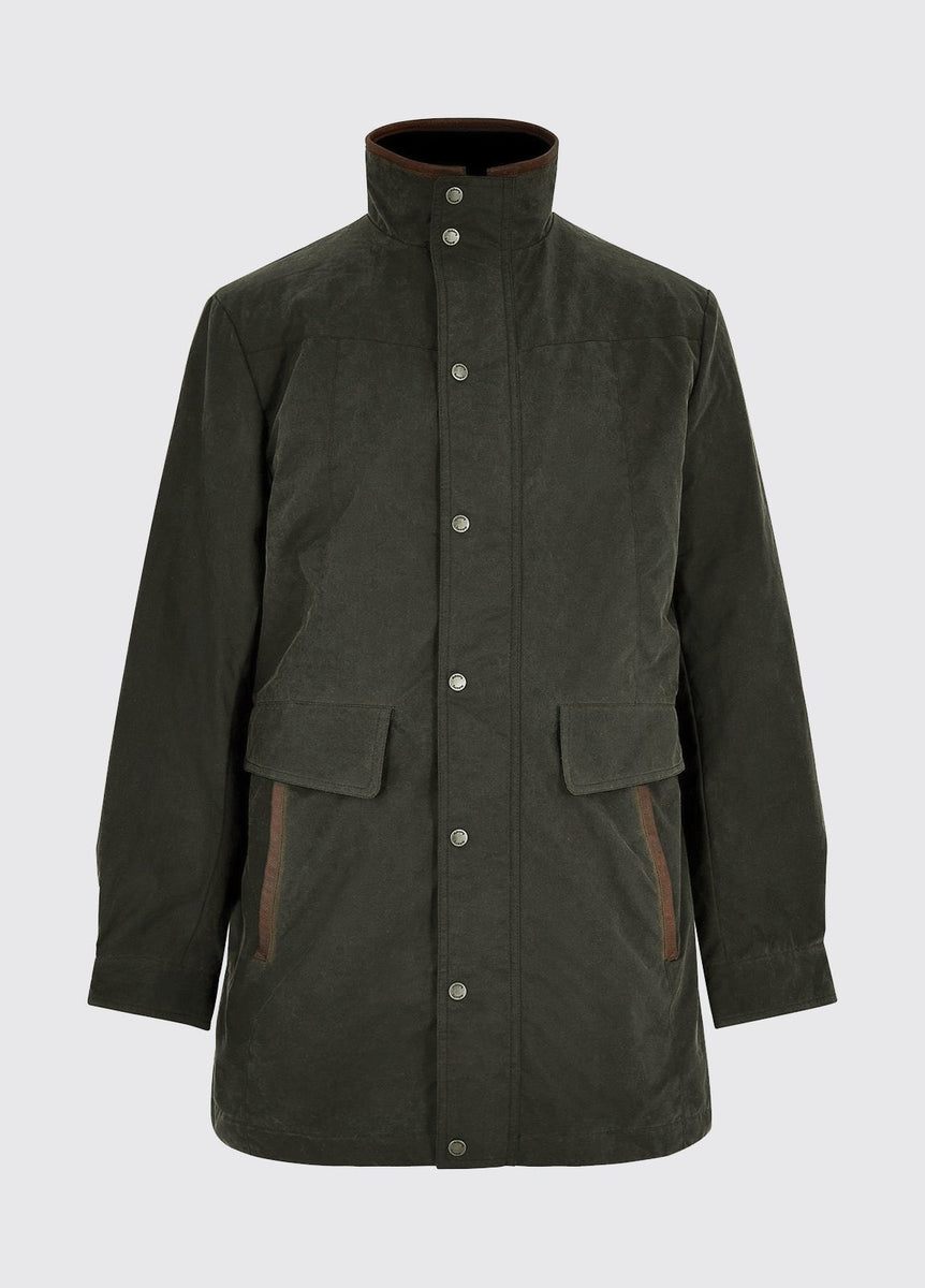 Chalkhill Wax Oilskin Jacket, olivengrøn med Primaloft vattering – Godsejeren.dk