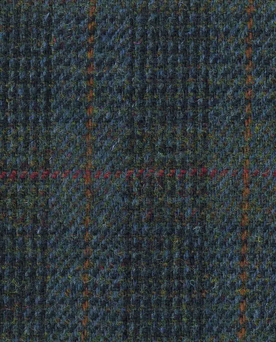 Wales tweed vest, Harris Tweed, blue multi check 615 – Godsejeren.dk
