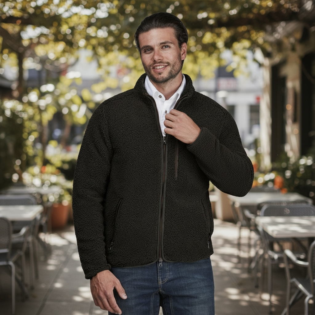 Victor Pile Fleece Jacket, mørk brun – Godsejeren.dk