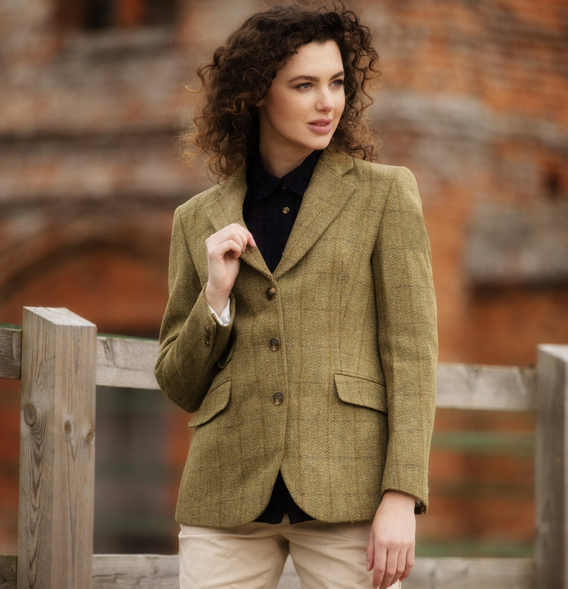 Mayland ladies hacking jacket, tweed, lys salvie – Godsejeren.dk
